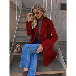 WILA | Jackets & Coats | Preppy Fall Double Button Overcoat Pea Coat ...